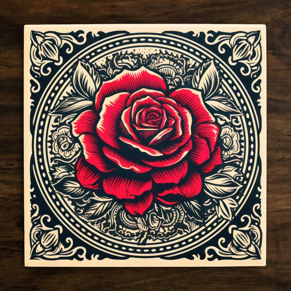 Rose Tiles - Etsy