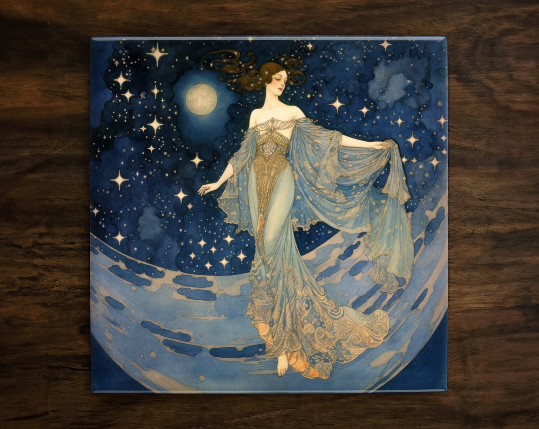 Angelic Dreams Ceramic Tile: Vintage Celestial Art Decor - Etsy
