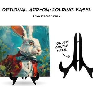 White Rabbit Portrait, Art on a Glossy Ceramic Decorative Tile, Free ...