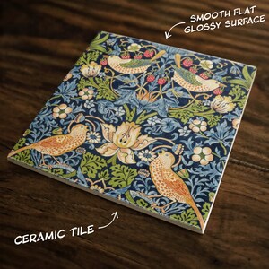 Strawberry Thief by William Morris, Art on a Glossy Ceramic Decorative ...