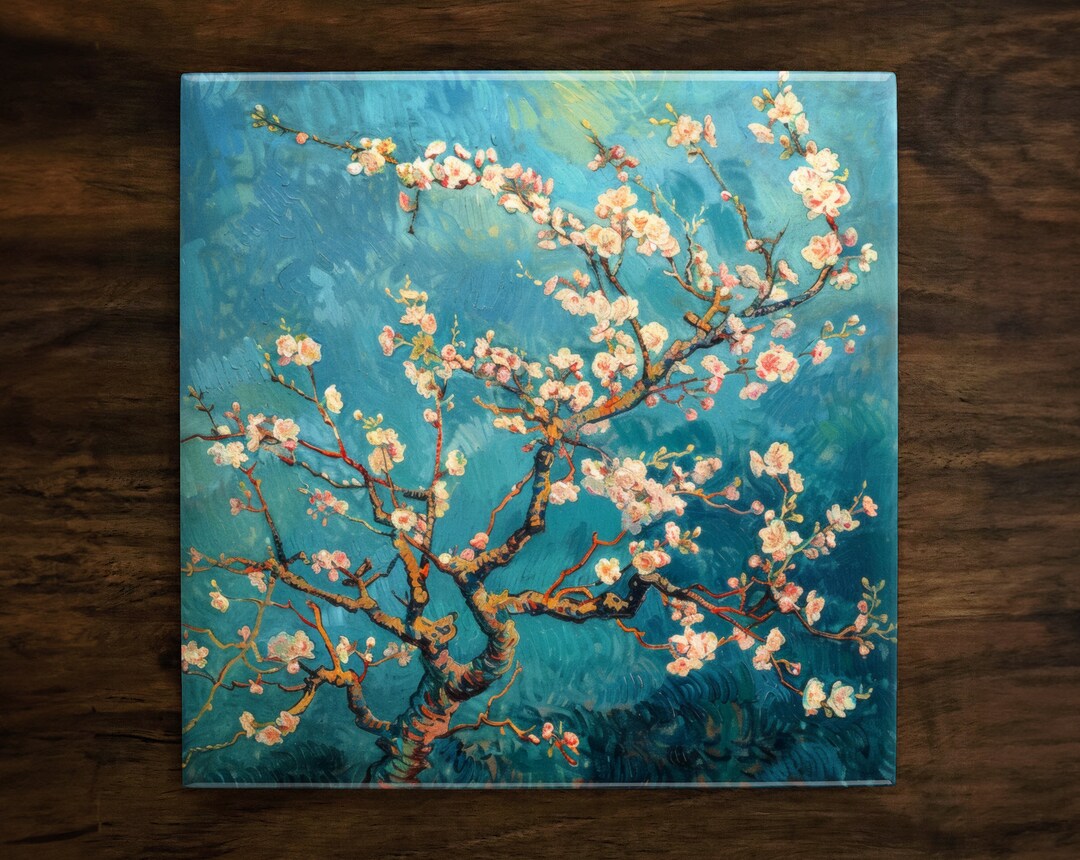 Cherry Blossom Tree Art (#3), on a Glossy Ceramic Decorative Tile, Free ...