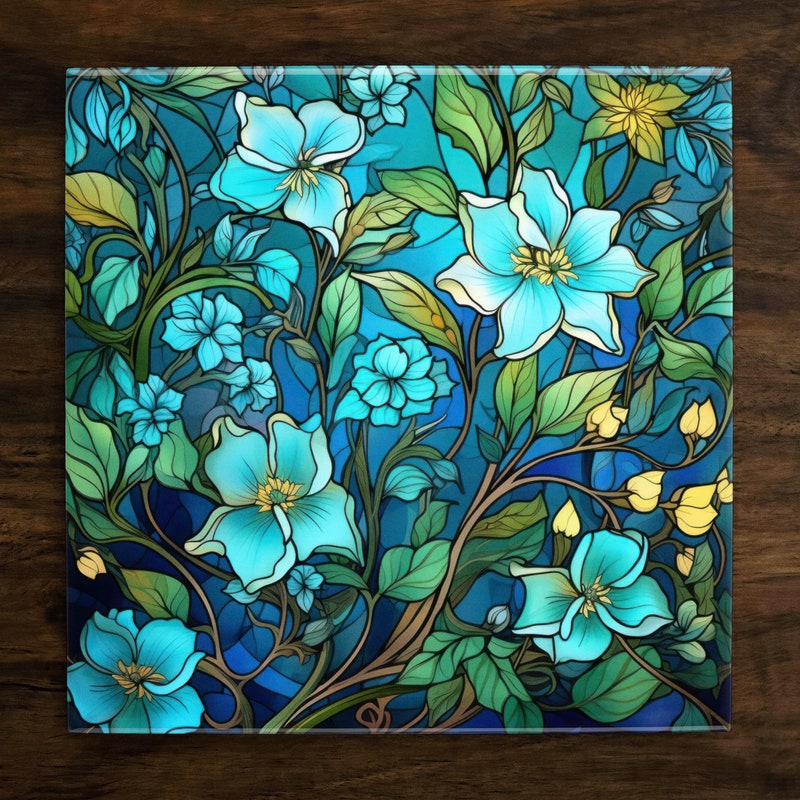 Ceramic Flower Tile - Etsy