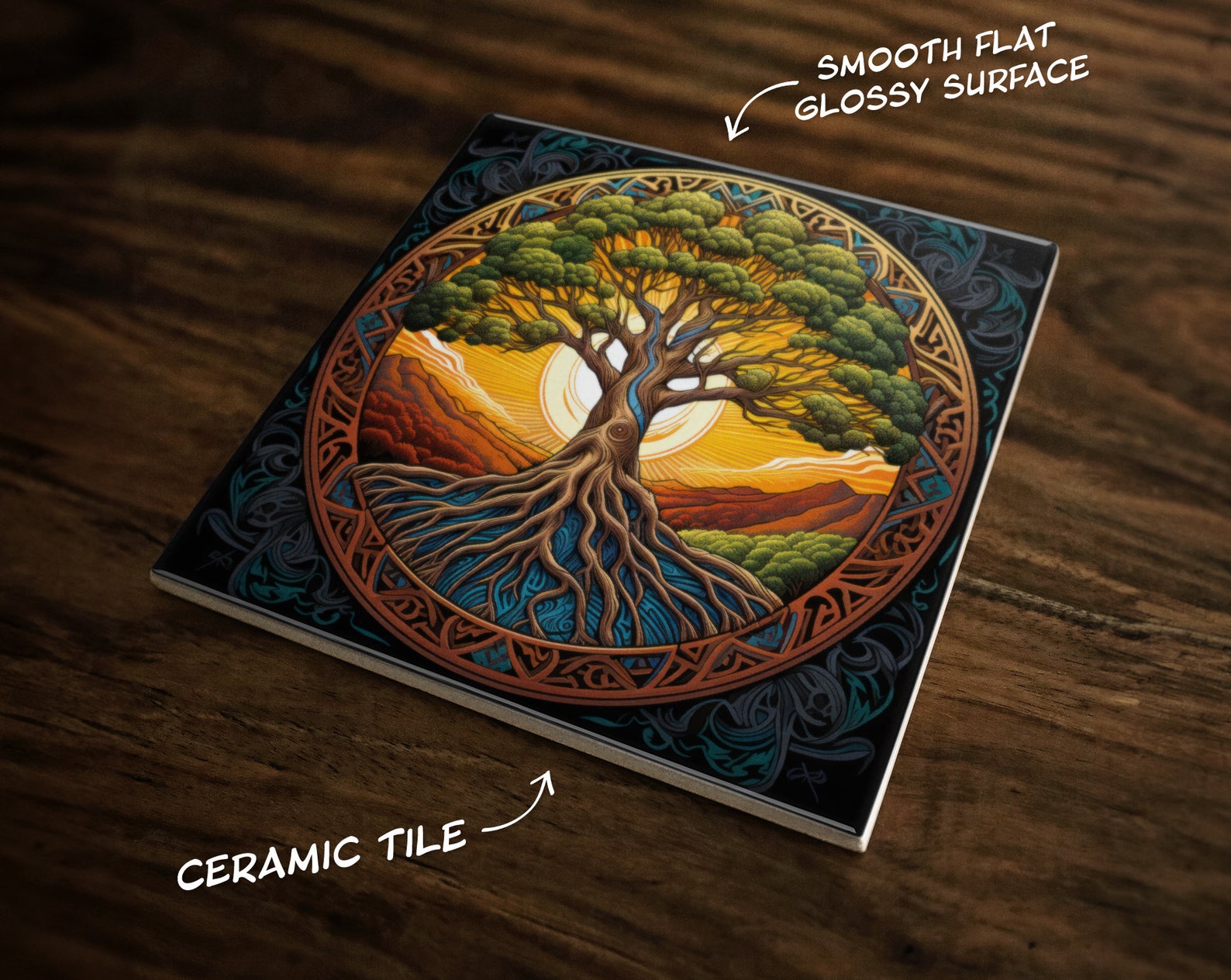Sprouting Tree Ceramic Tile: Glossy Decorative Art Tile - Etsy