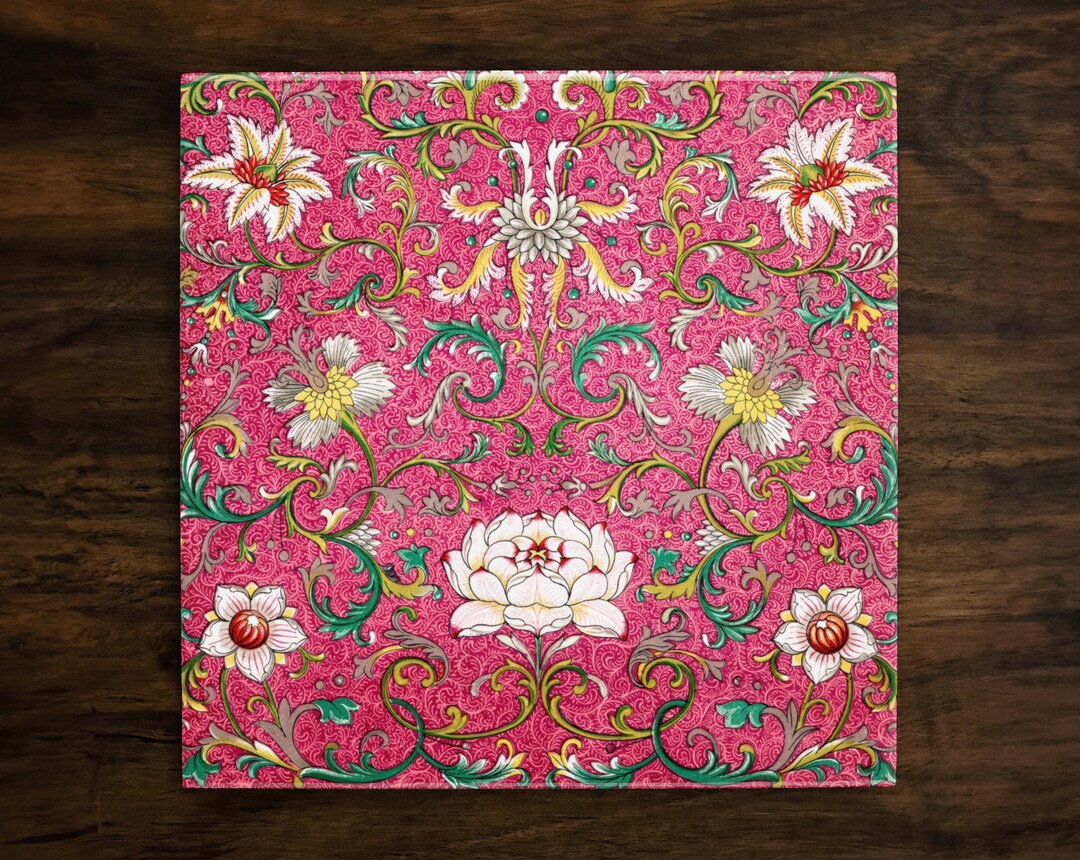 Ornate Vintage Chinese Design (#4), on a Glossy Ceramic Decorative Tile ...