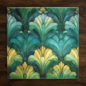 Art Deco Ceramic Tile: Ornate Floral Design, Seamless Pattern - Etsy