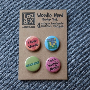 Wordle Nerd Popular Puzzle Game Badge Set | Etsy