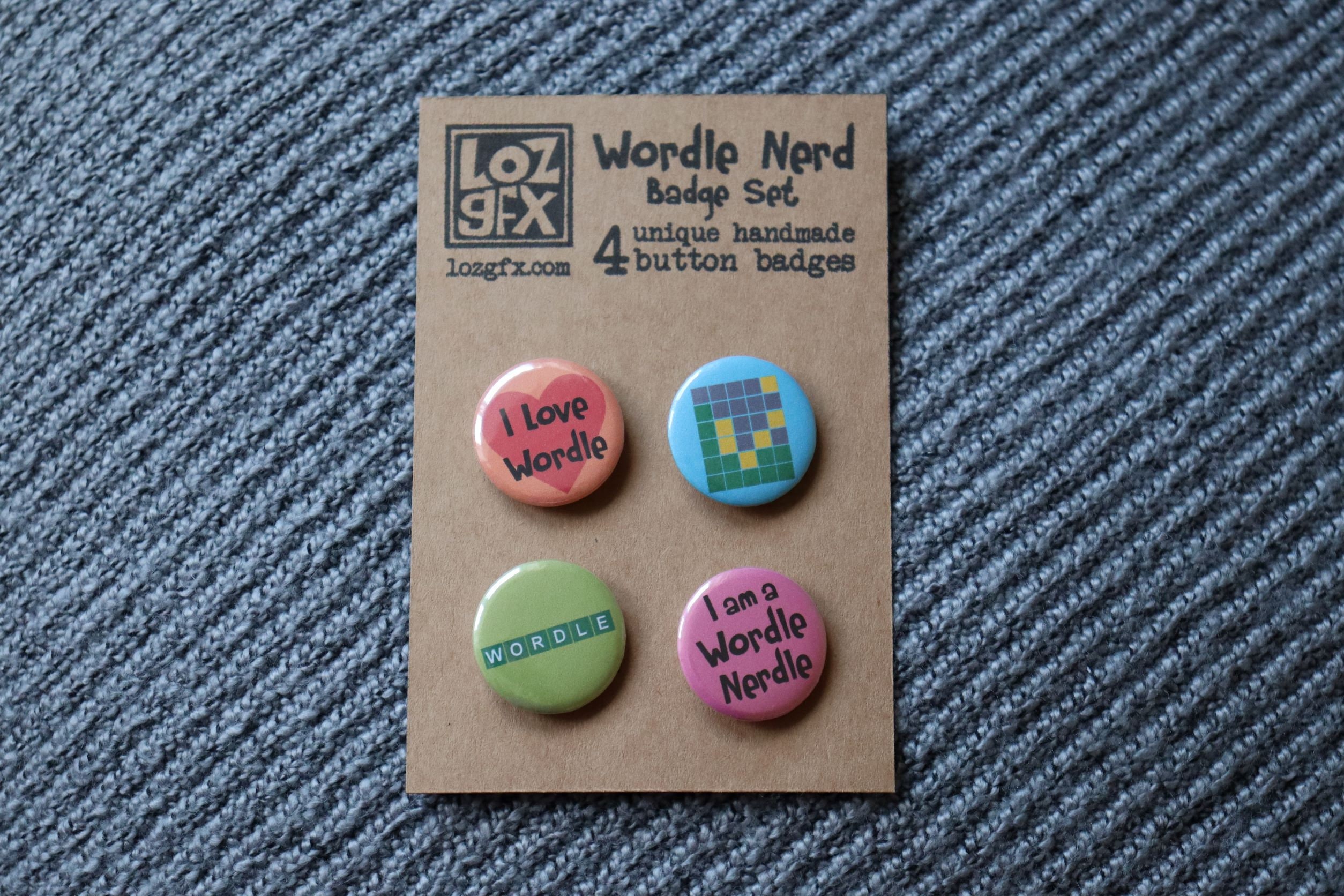 Wordle Nerd Popular Puzzle Game Badge Set - Etsy