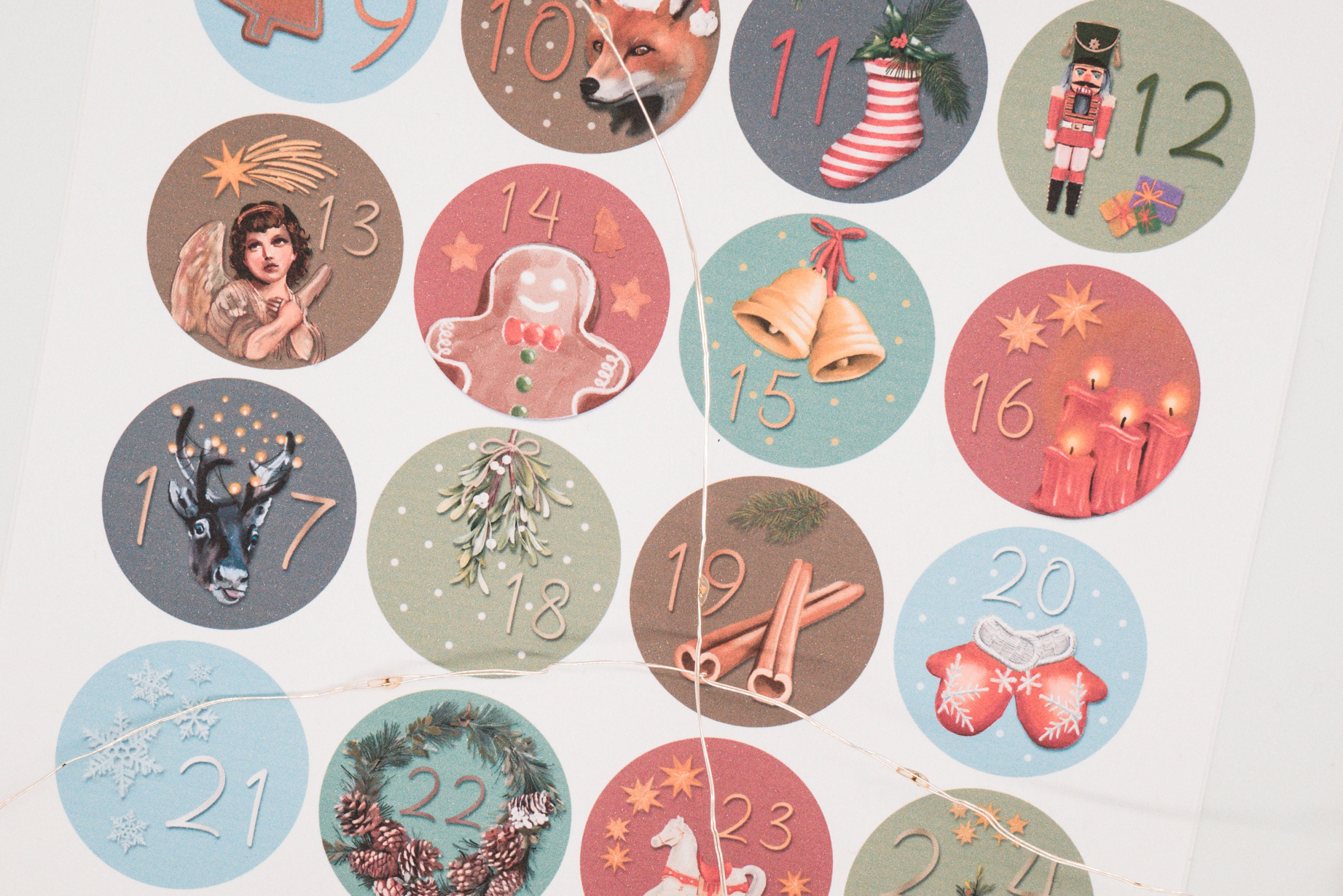 24 Advent Calendar Numbers | Christmas | Gifts | DIY | Digital Download ...