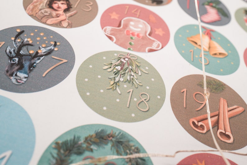 24 Advent Calendar Numbers | Christmas | Gifts | DIY | Digital Download ...