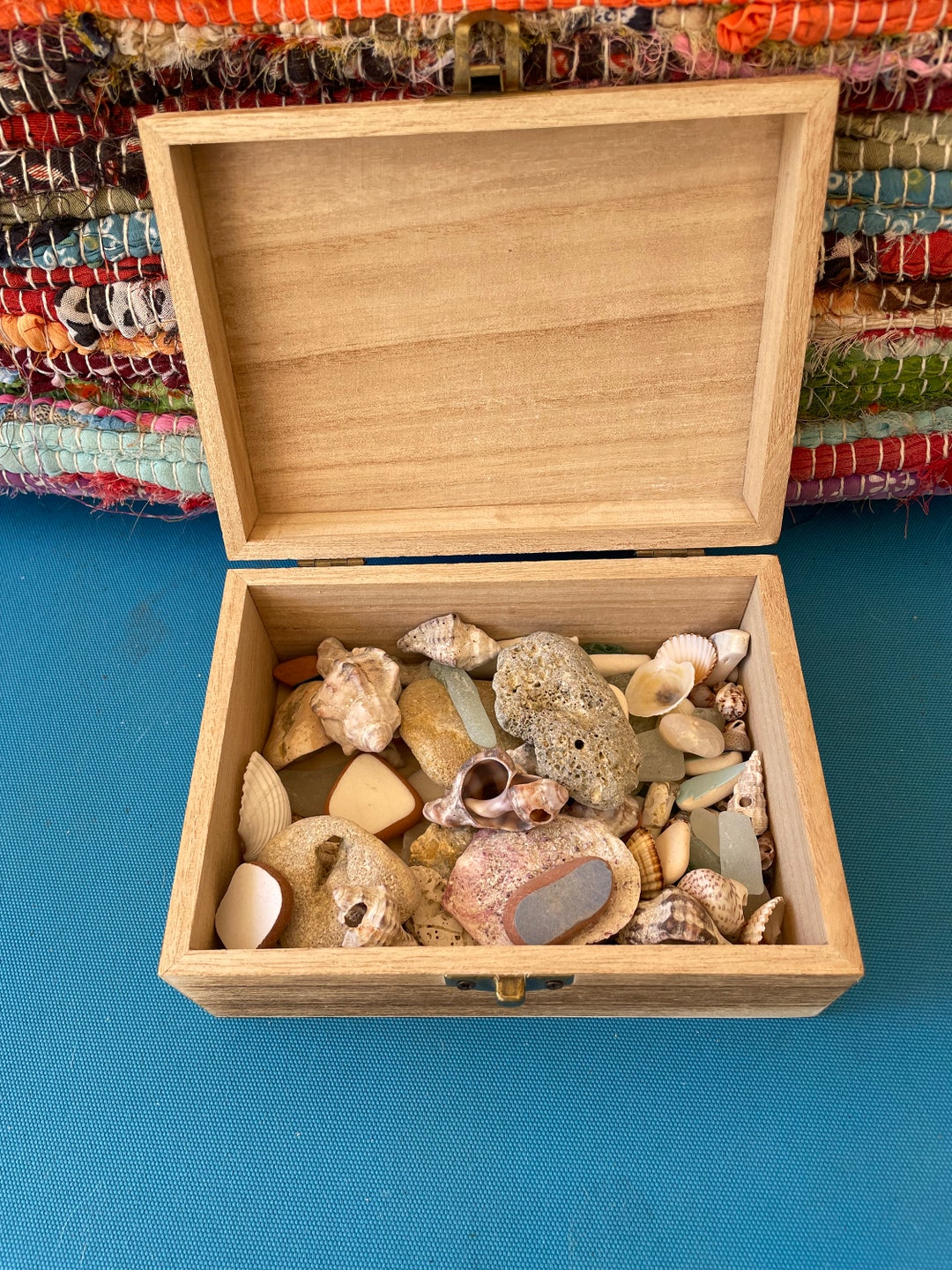 Mediterranean Treasure Chest - Driftwood, Shells, Sea Glass, Ceramics ...