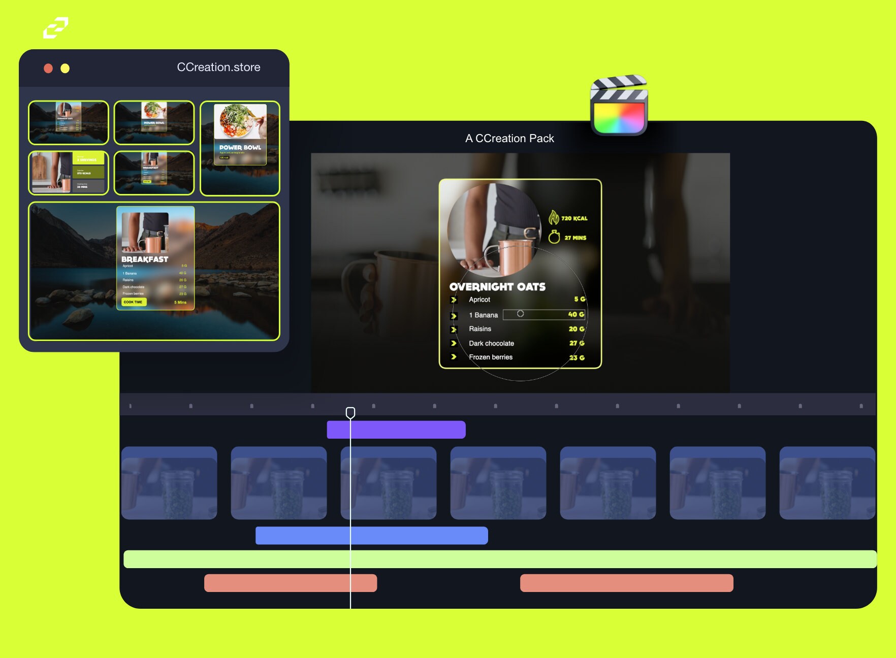 Recipe Template Pack - Nutrition Titles Pack Editable for Instagram ...