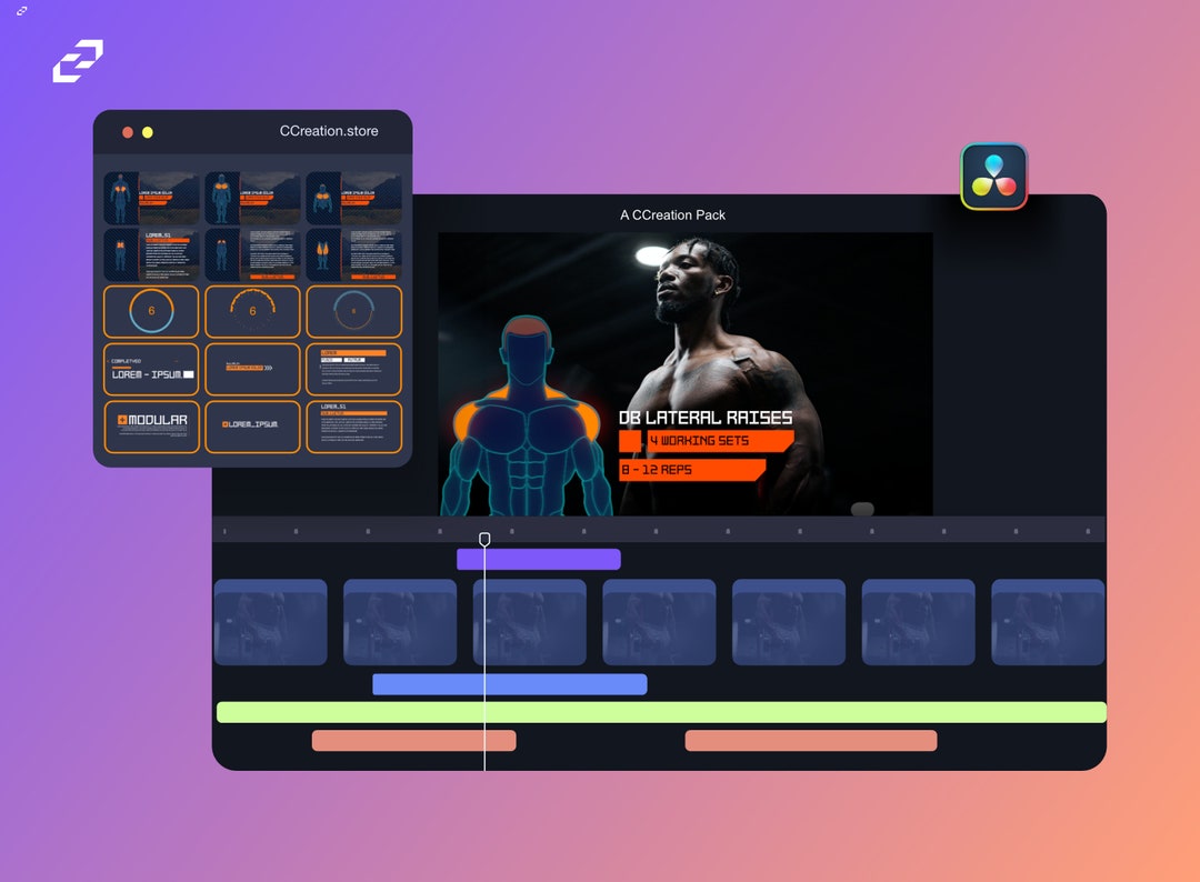 Ectomorph Gym Graphics Editable Muscle Motion Graphics Pack V2 ...