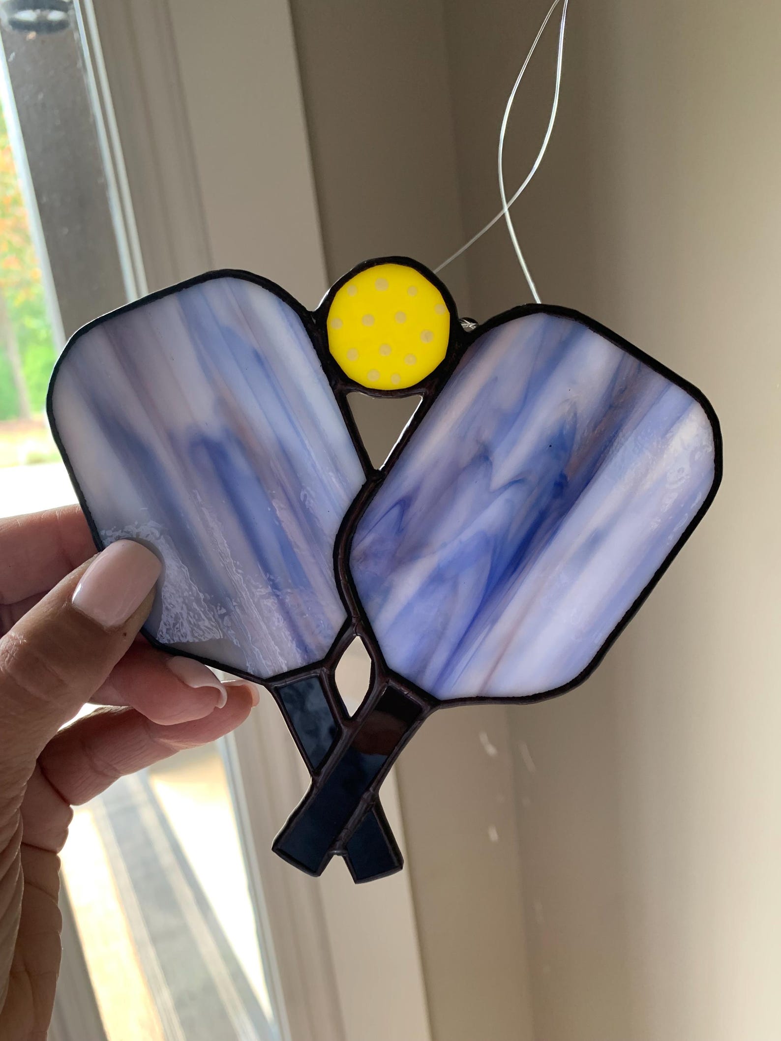 Stained Glass Pickleball Paddles and Ball Sun Catcher - Etsy