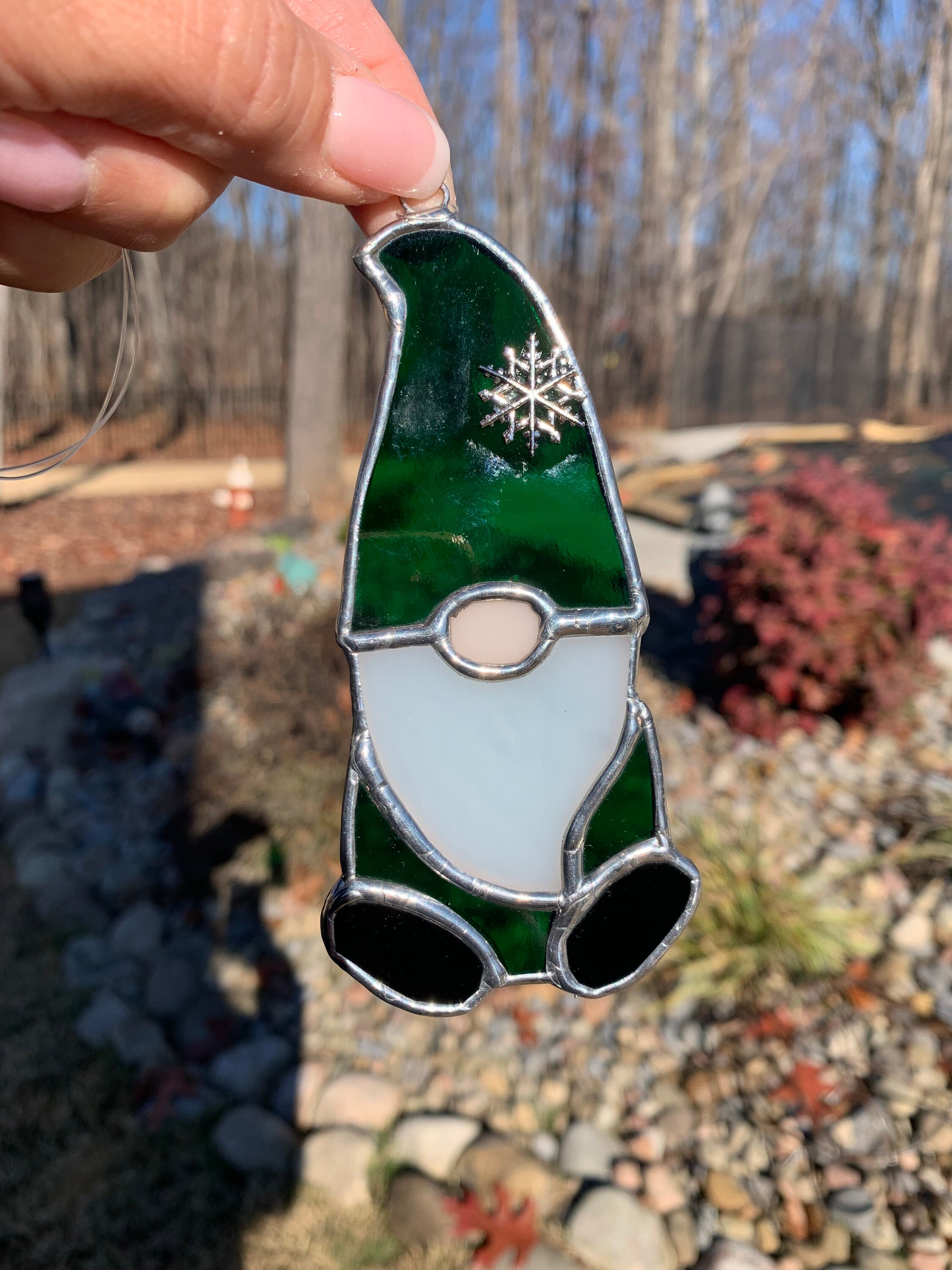 Stained Glass Gnome Ornament / Sun Catcher - Etsy