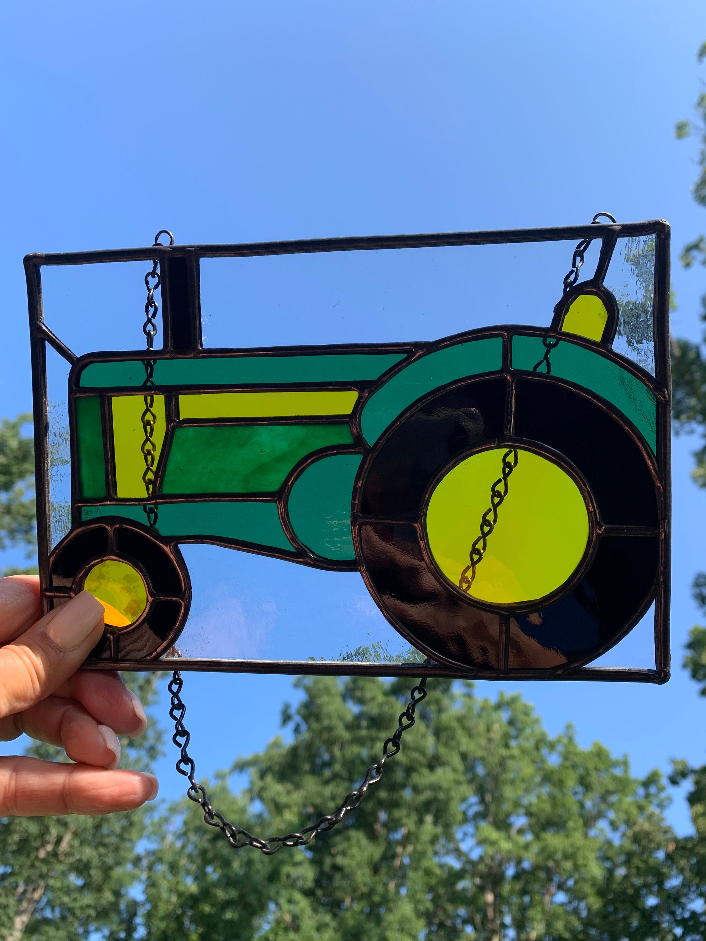 Stained Glass John Deere Tractor - Etsy