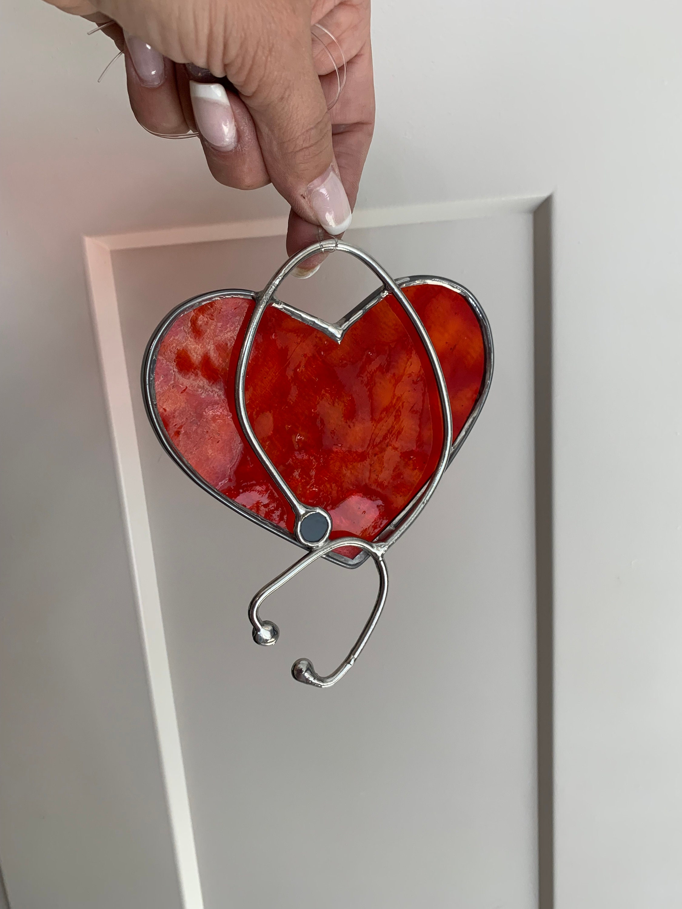Stained Glass Heart With Stethoscope - Etsy