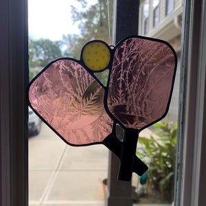Stained Glass Pickleball Paddles and Ball Sun Catcher - Etsy