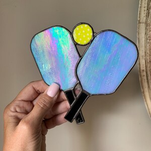 Stained Glass Pickleball Paddles and Ball Sun Catcher - Etsy
