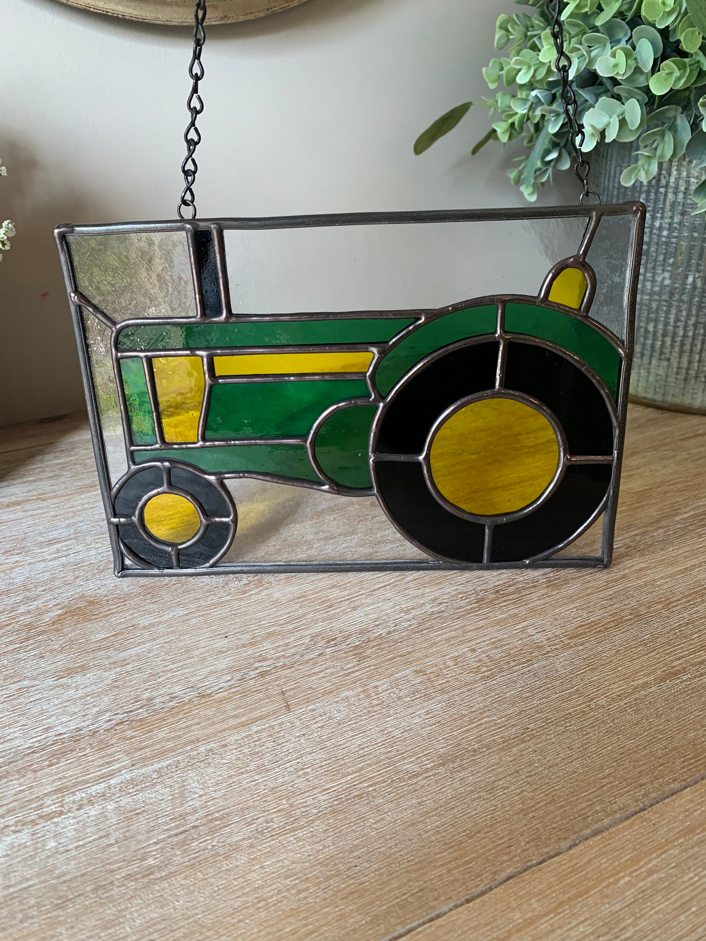 Stained Glass John Deere Tractor - Etsy