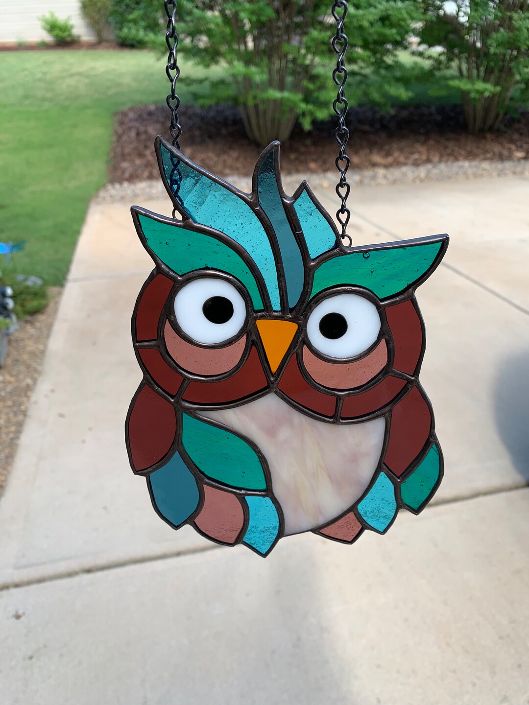 Stained Glass Goofy Owl Sun Catcher - Etsy
