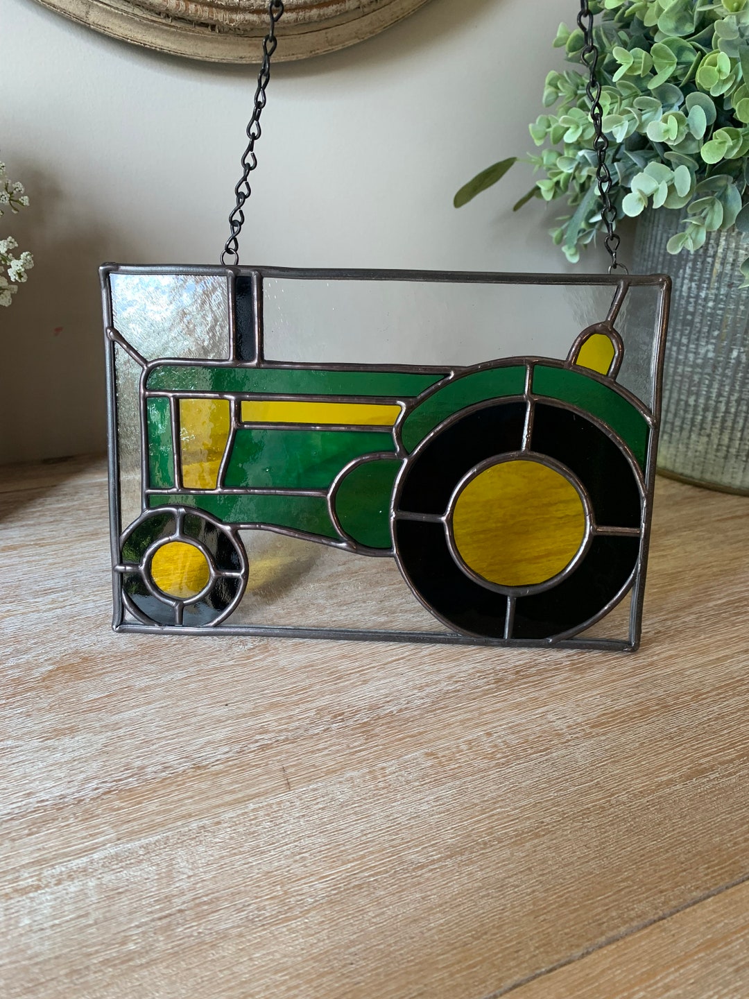 Stained Glass John Deere Tractor - Etsy