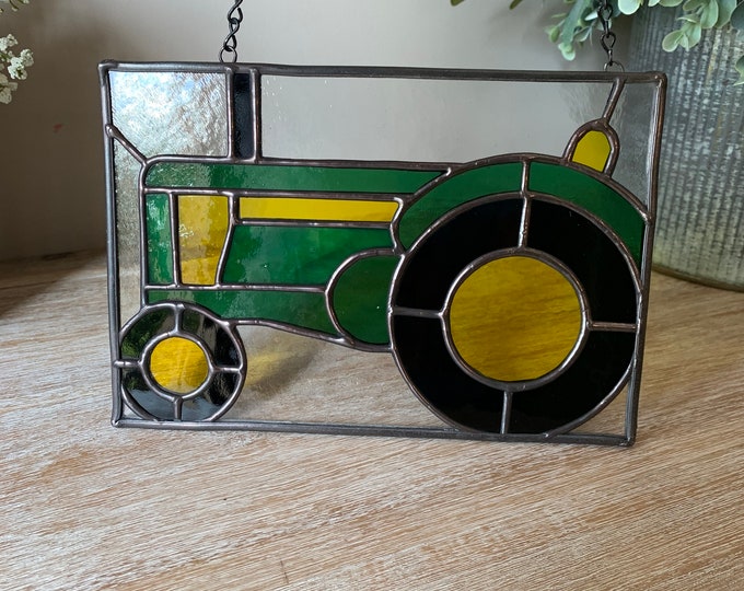 Stained Glass John Deere Tractor - Etsy