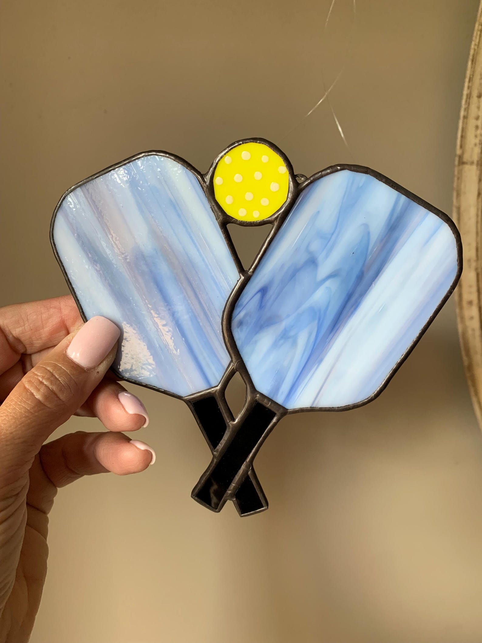Stained Glass Pickleball Paddles and Ball Sun Catcher - Etsy