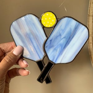 Stained Glass Pickleball Paddles and Ball Sun Catcher - Etsy