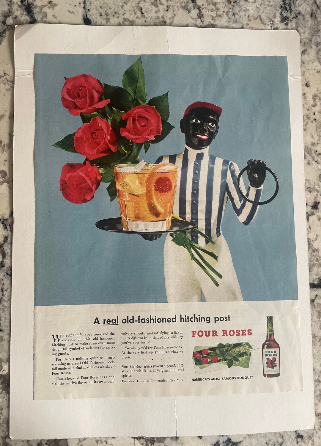 1960's Four Roses Whiskey Collier's Magazine Ad Print W/printed Page on ...