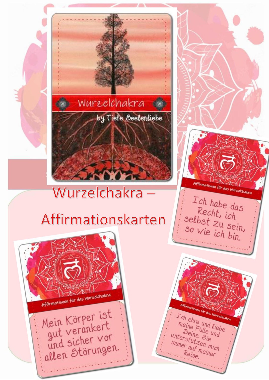Affirmation Cards for Your Root Chakra Root Chakra Opening Card Set - Etsy