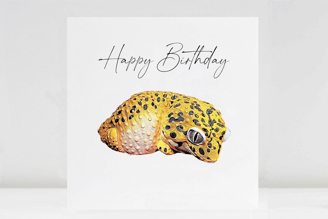 Leopard Gecko Birthday Card - Etsy