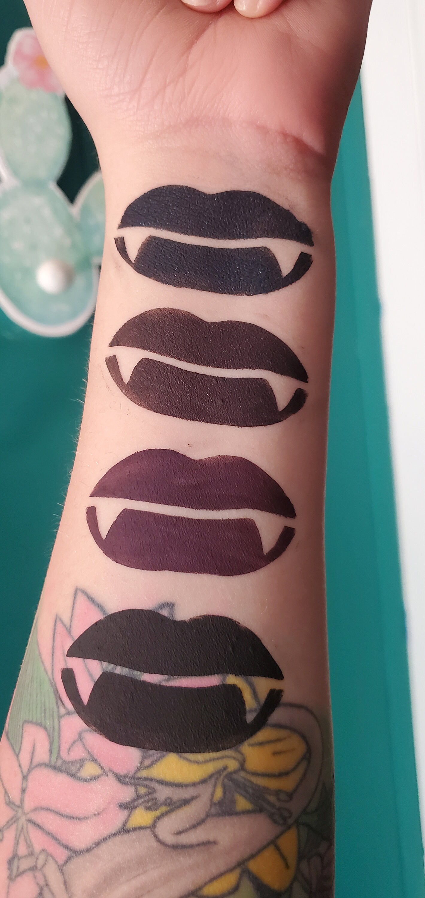 Vampire Fangs Swatch Stencils, Makeup Swatch Stencils for Arm Swatches ...