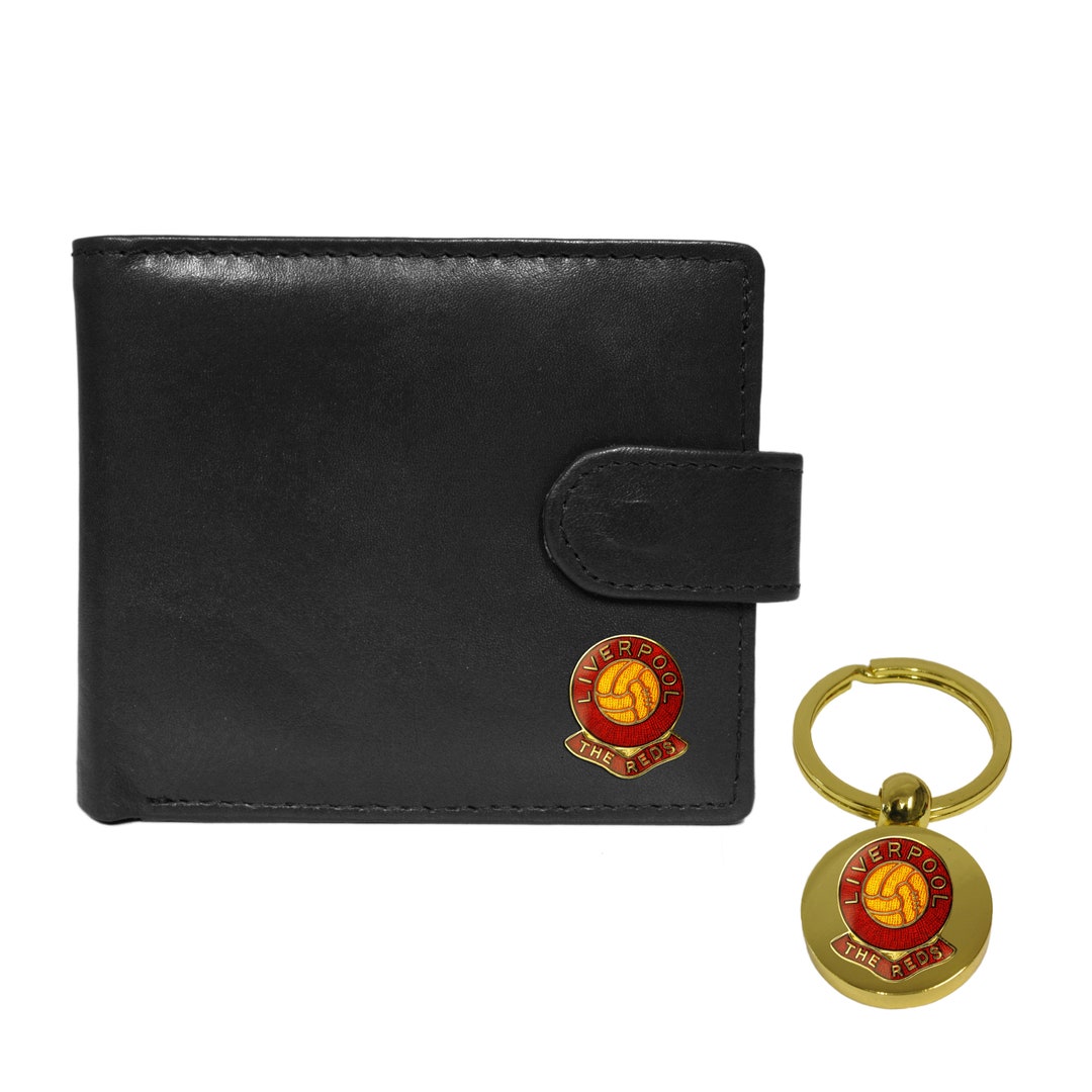 Liverpool Football Club Black Leather Wallet and Keyring Gift - Etsy