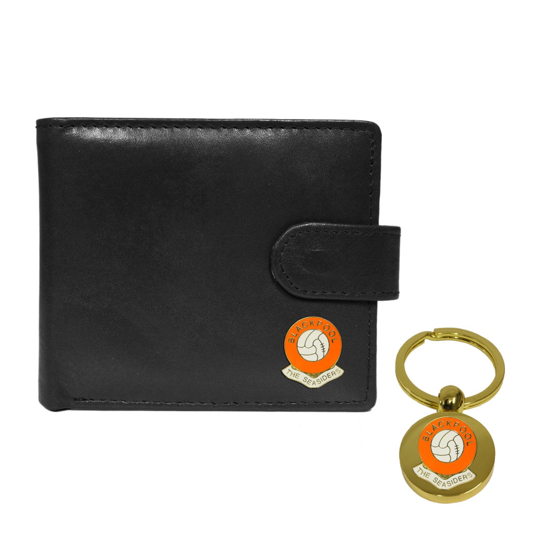 Blackpool Football Club Black Leather Wallet and Keyring Gift Set - Etsy
