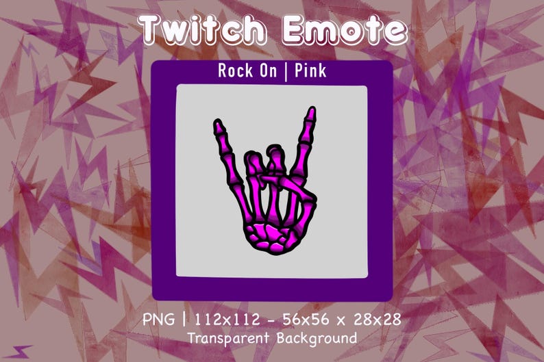 Rock on pink Twitch Emote - Etsy