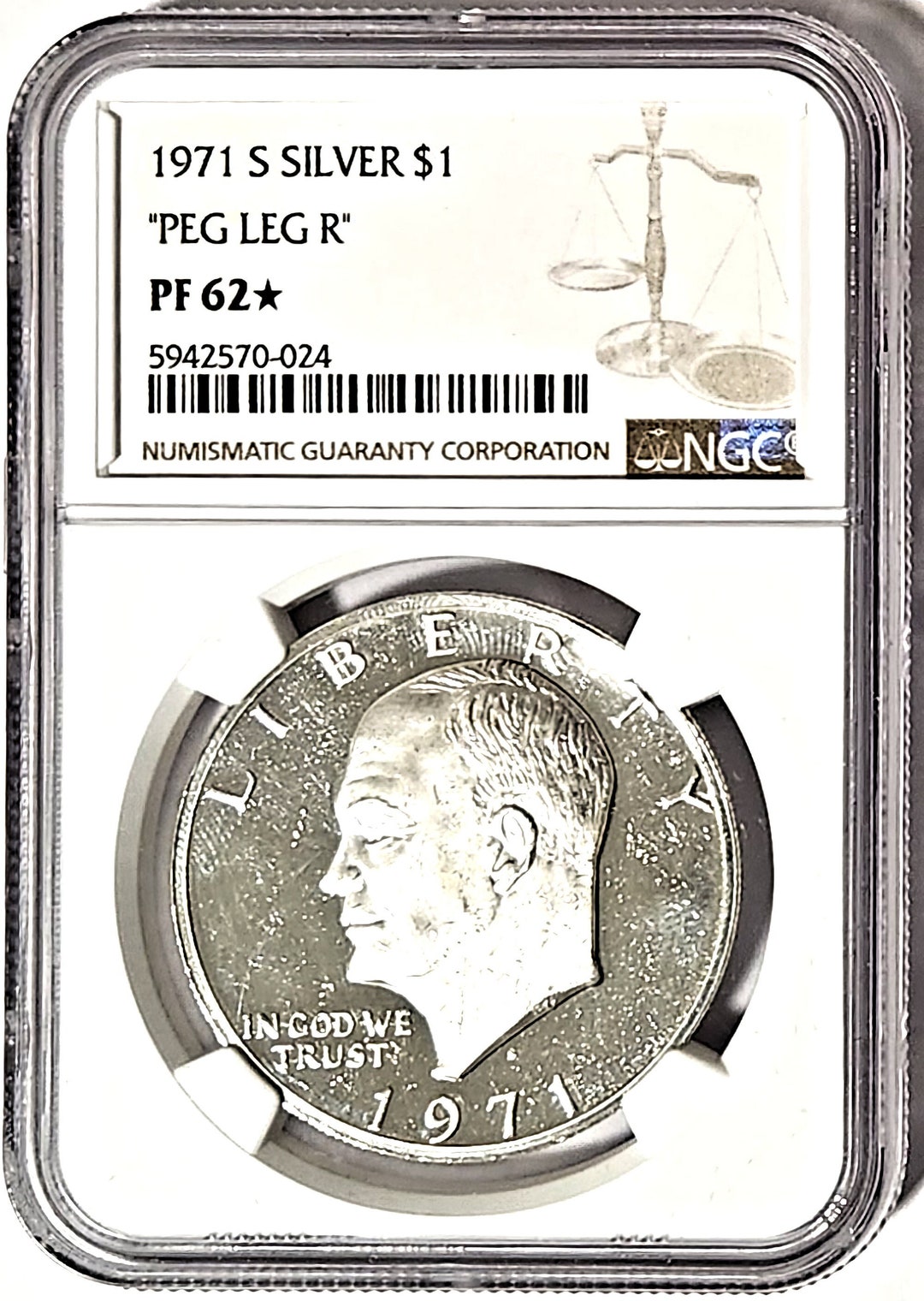 1971 S Eisenhower Silver Dollar peg LEG R - Etsy