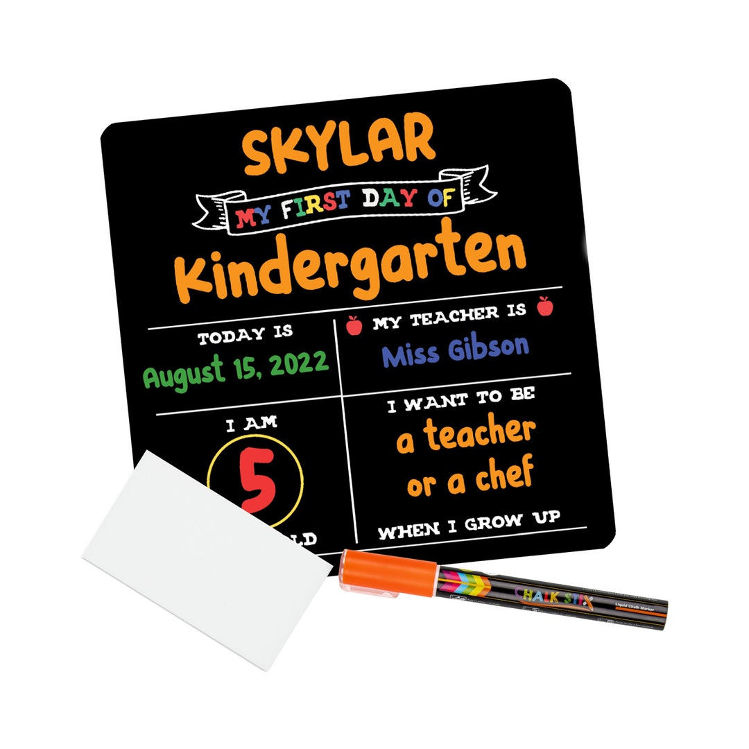 First Day of School Sign Kit With Chalk Marker Magic Eraser, for ...