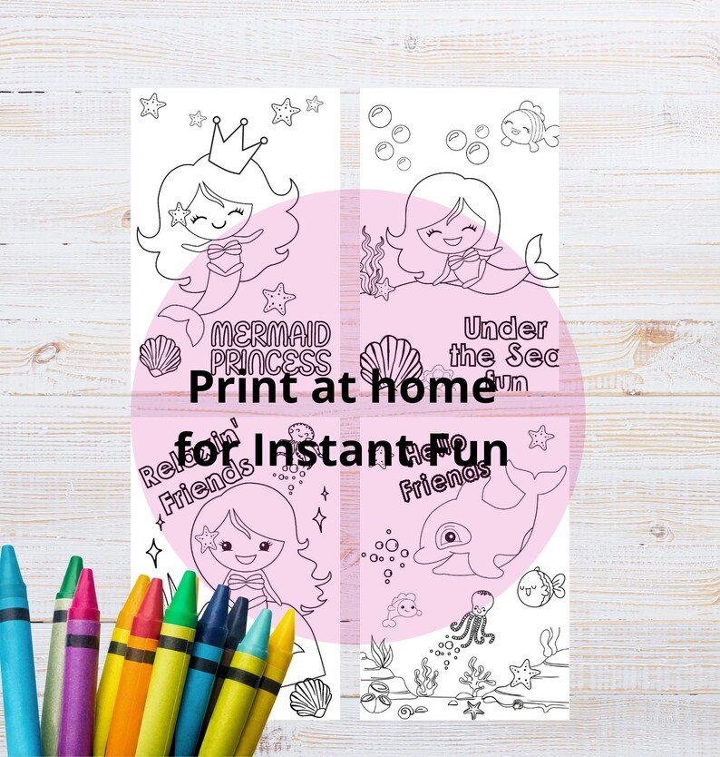 Mermaid Coloring Pages, Birthday Party Activity, Under the Sea Coloring ...