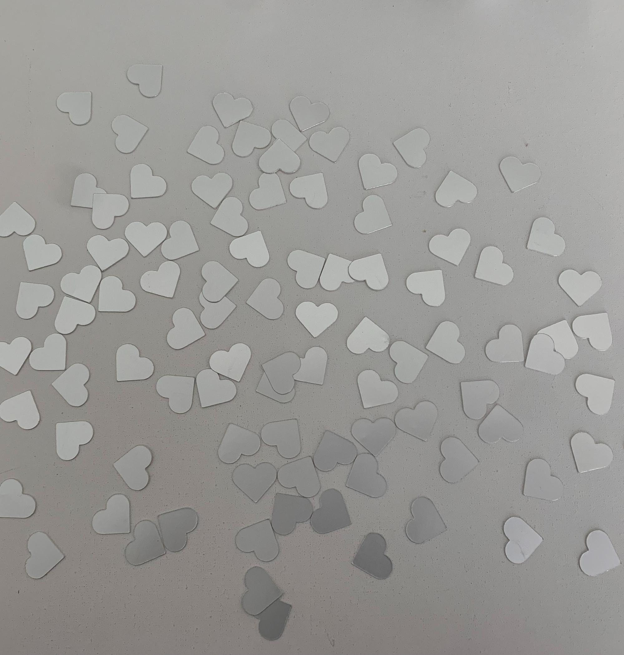 Silver Heart Confetti, Silver Heart Table Scatter, Silver Heart ...