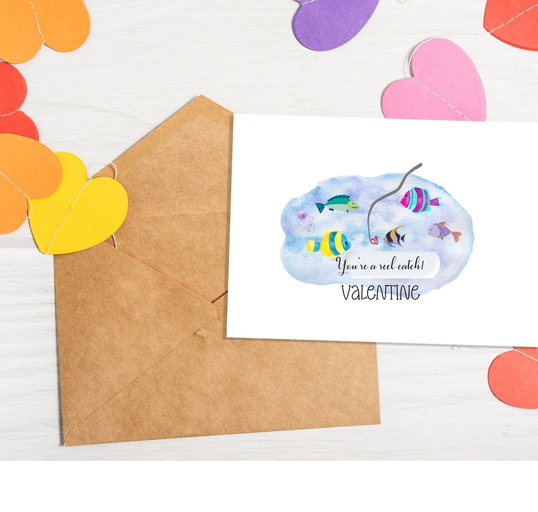 Fishing Valentines Day Card, You're a Real Catch Valentine Day Card ...