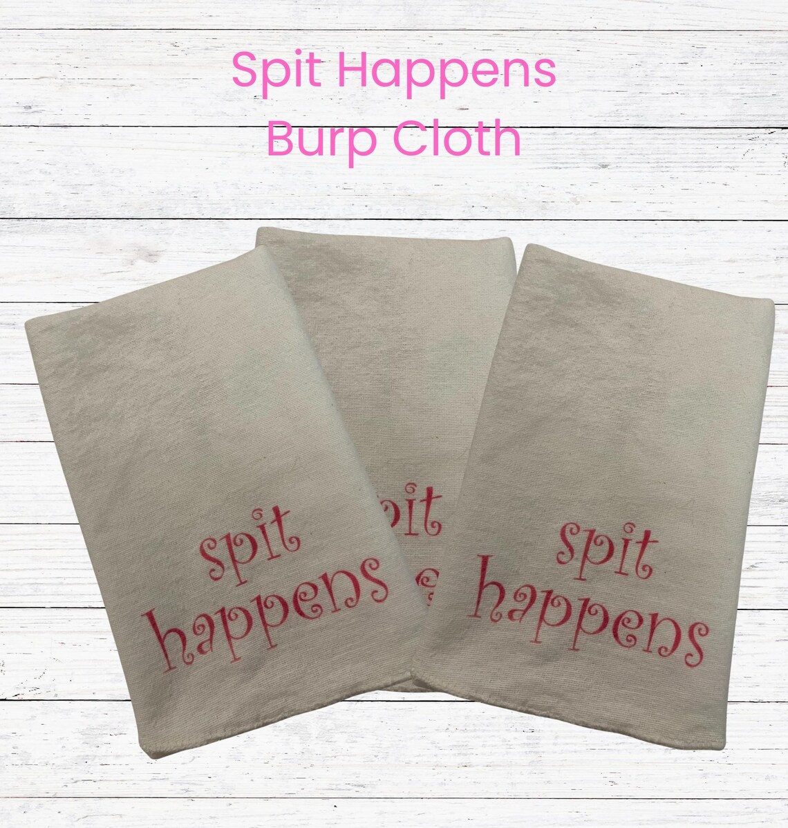 Girl's Burp Cloth, Spit Happens Burp Cloth, Pink Burp Cloth, New Born ...