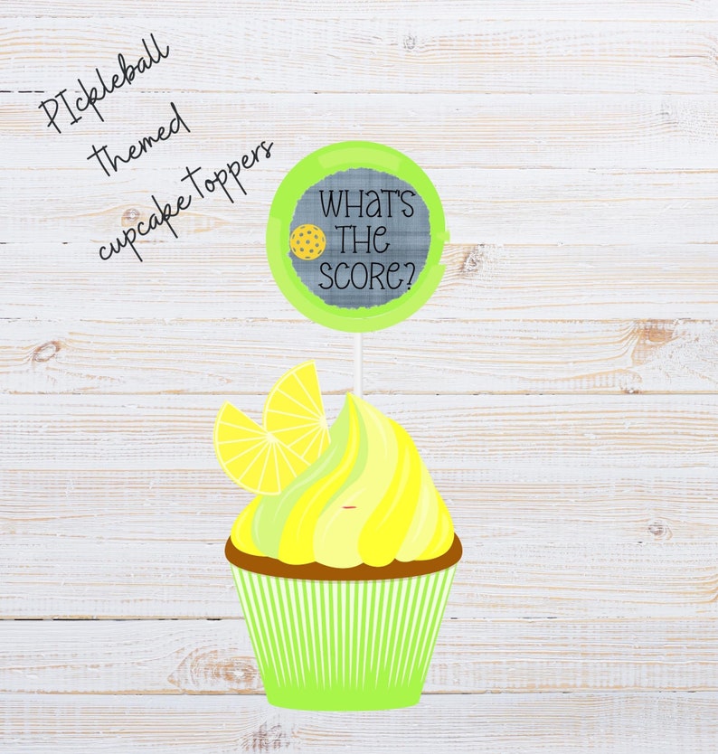 Pickleball Printable Cupcake Toppers, Instant Download, Pickleball Gift ...