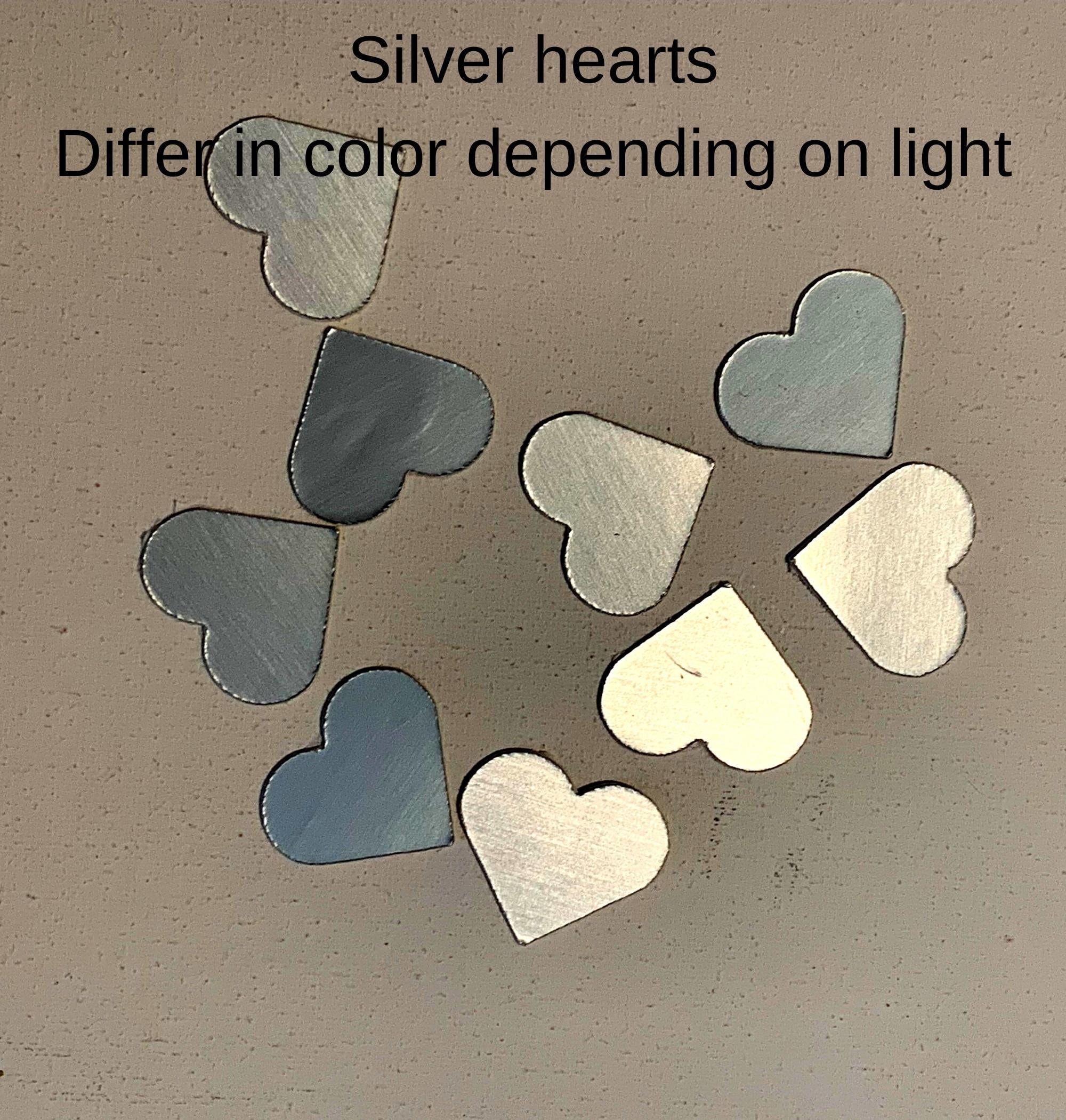 Silver Heart Confetti, Silver Heart Table Scatter, Silver Heart ...