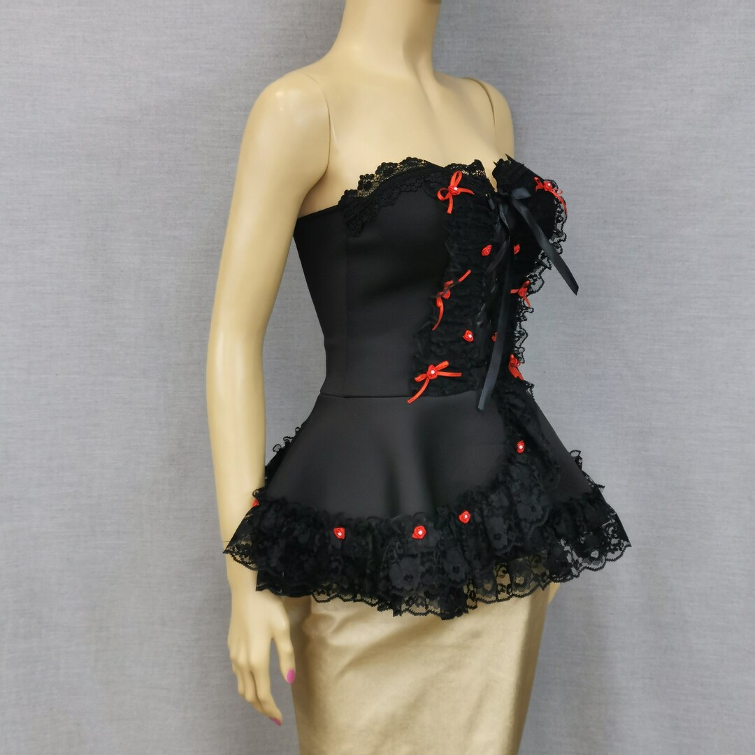 Victorian Gothic Cabaret Corset Blouse: Elegant Halloween Vampire ...