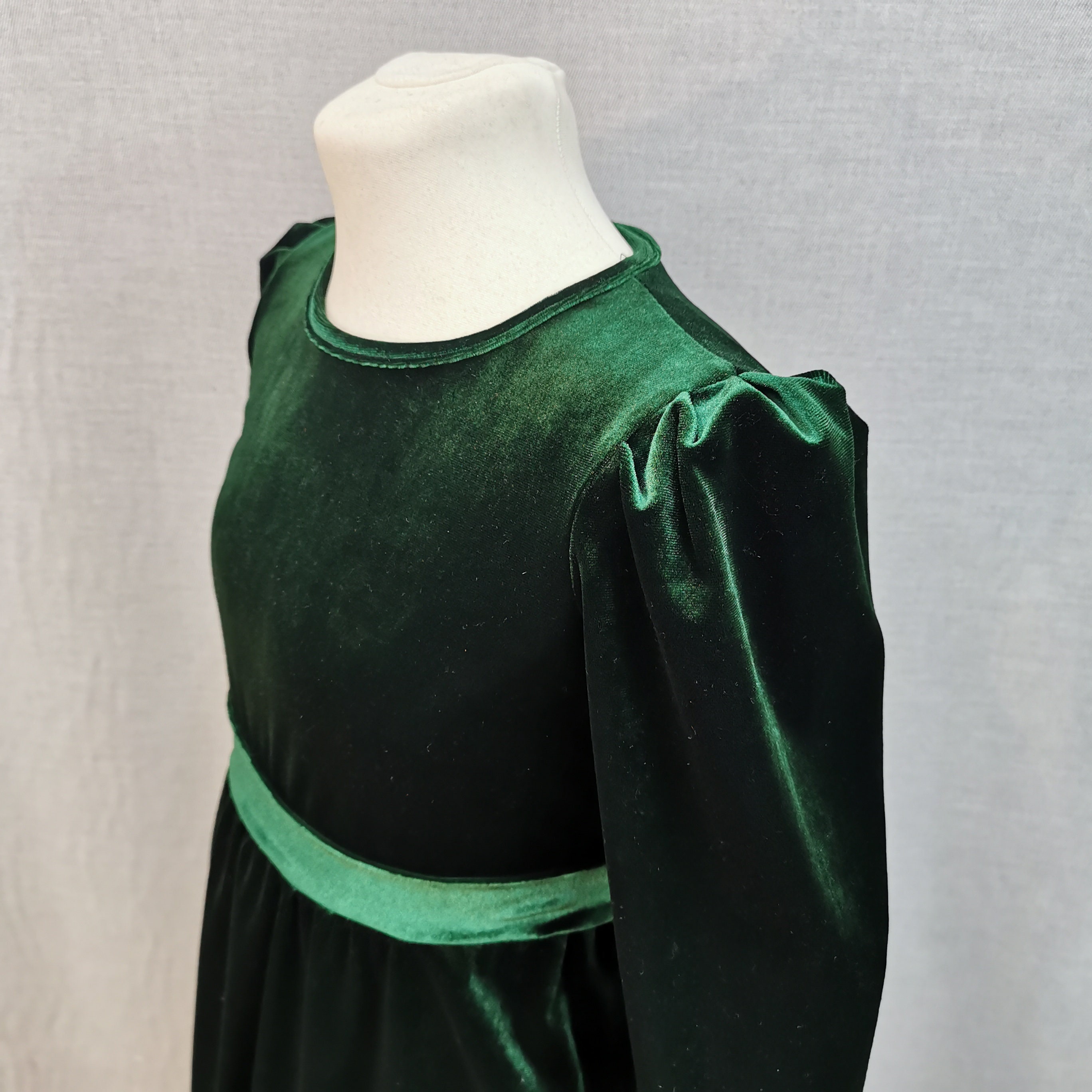 Children's Green Velvet Dress for Girls. Child Green Velvet Clothes ...