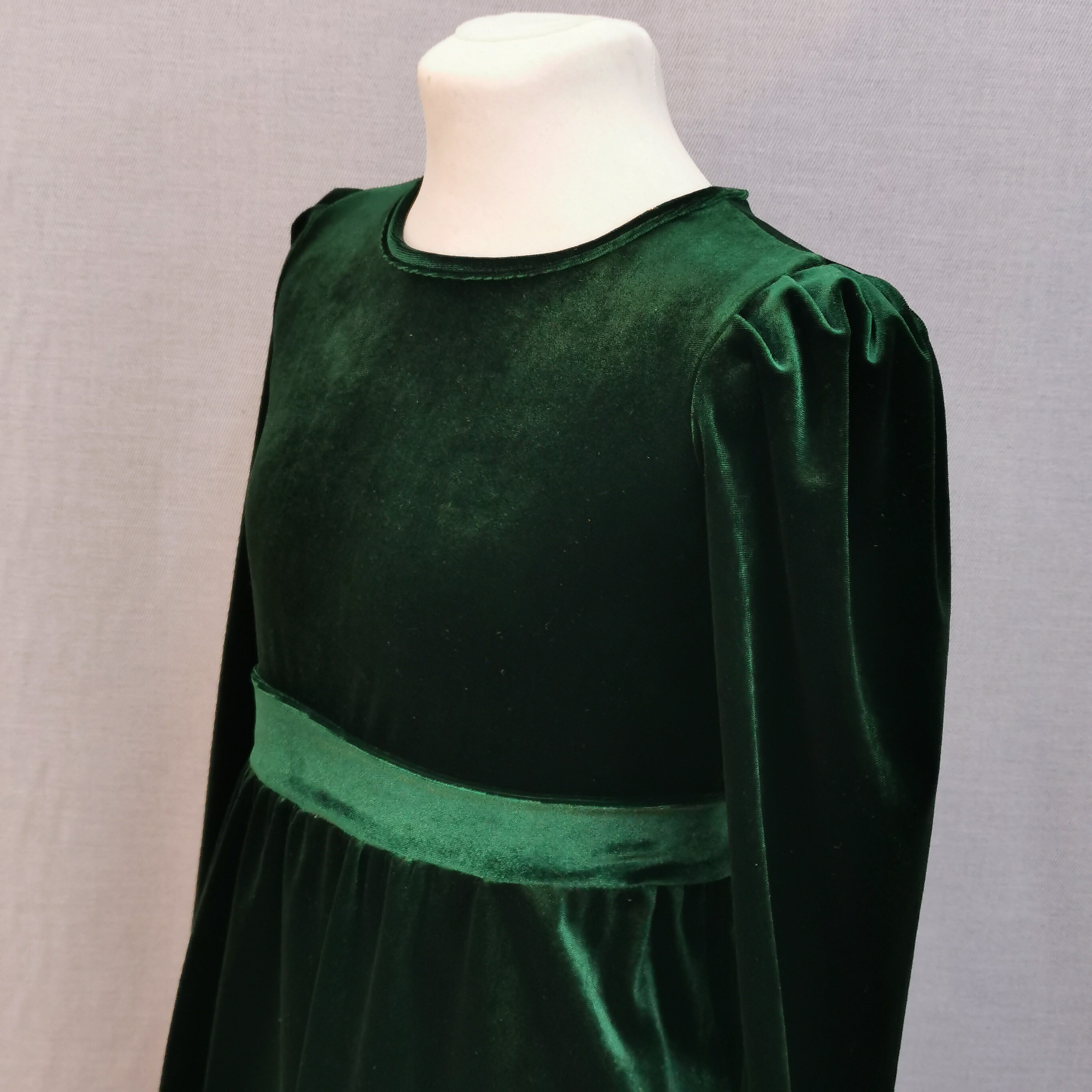 Children's Green Velvet Dress for Girls. Child Green Velvet Clothes ...