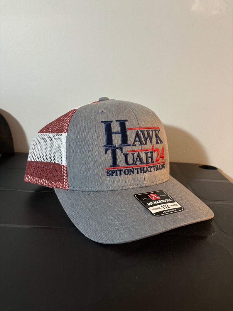 Hawk Tuah Stars and Stripes Trucker Hat Spit on That Thang - Etsy