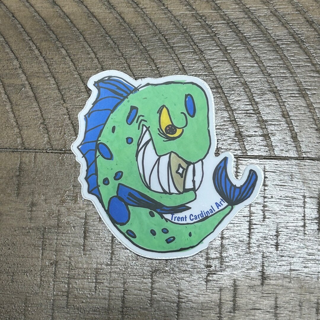 4 Fancy Angry Mahi Vinyl Sticker by Kid Artist Trent Cardinal ...