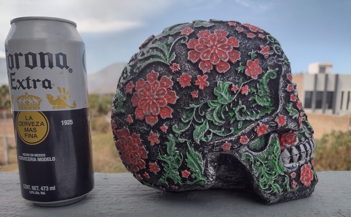 Rose Skull Floral , Skull Decor, Gift for Skull Lover, Gift for Him ...