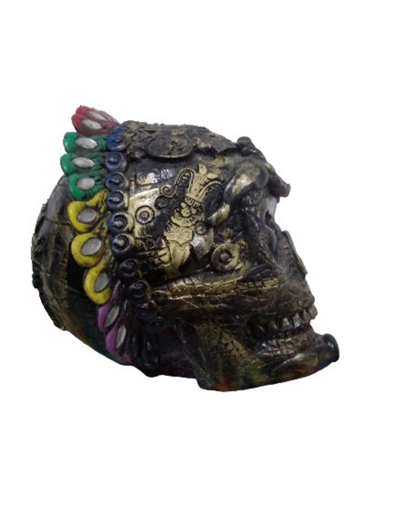 Chakra mayan aztec Ritual Altar Skull 6.6 - Etsy